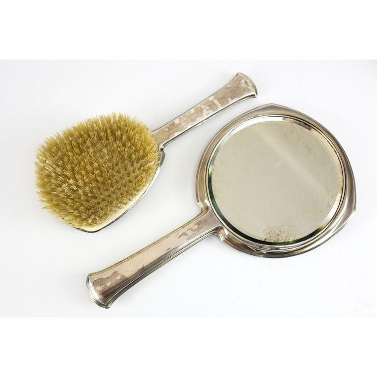 4pc Sterling Silver and Guilloche Enamel Vanity Set by R. Blackinton Co ...