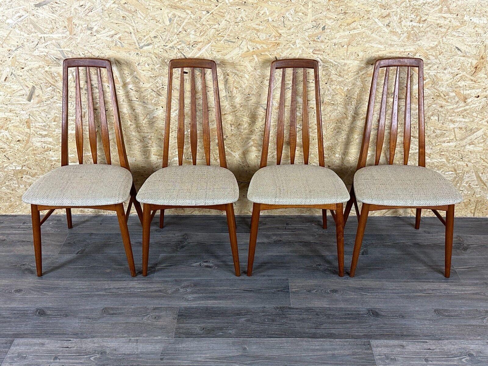4x 60s 70s Eva teak chairs Dining Chair by Niels Koefoed for Hornslet ...