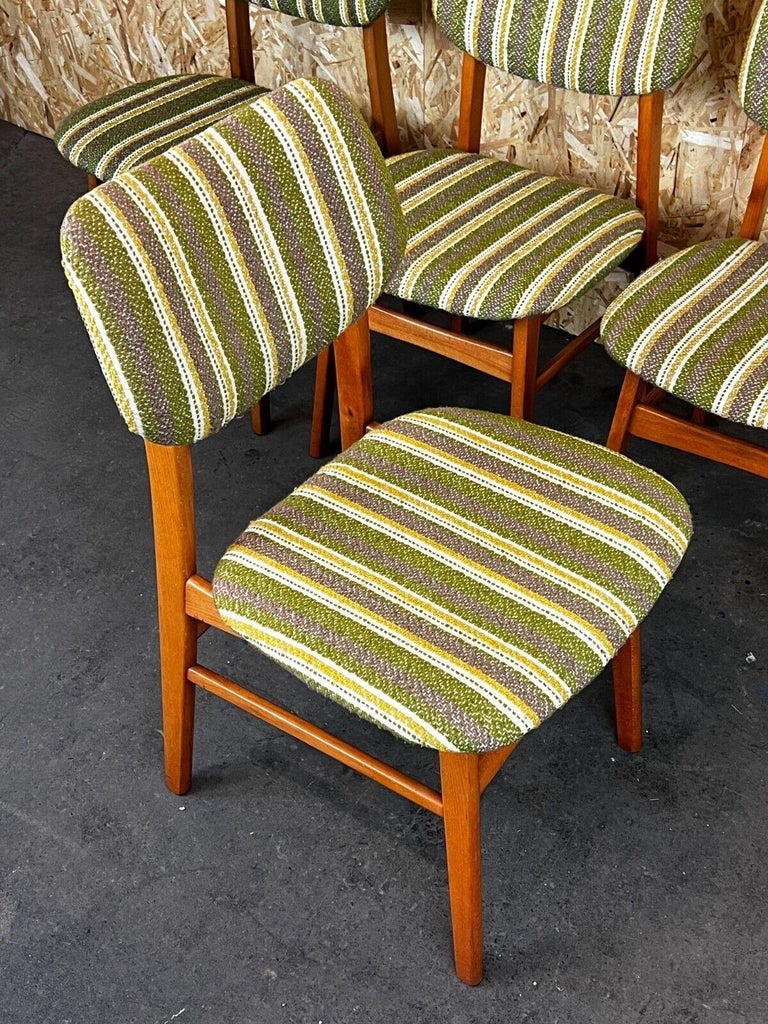 4x 60s 70s Teak Chairs Dining Chair Danish Modern Design 60s at 1stDibs