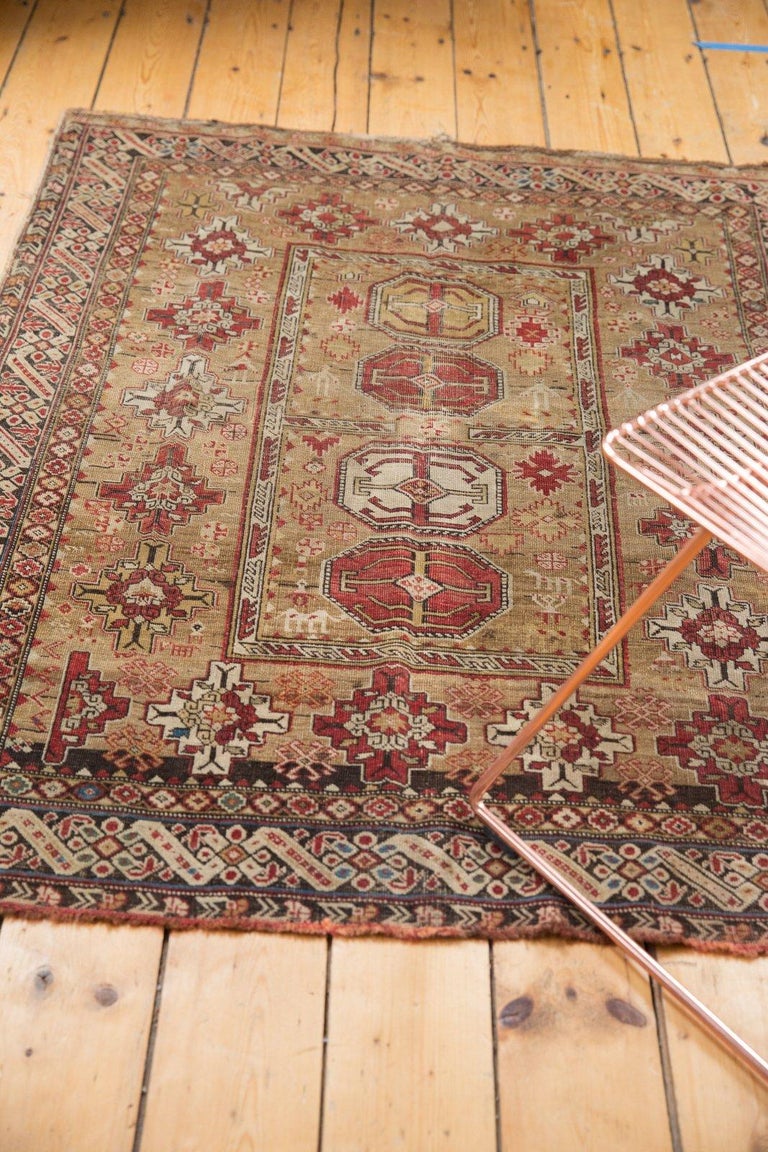 Antique Caucasian Square Rug For Sale at 1stDibs