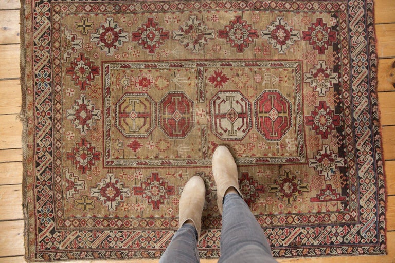 Antique Caucasian Square Rug For Sale at 1stDibs