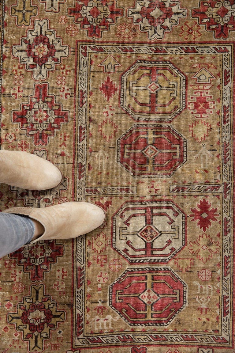 Antique Caucasian Square Rug For Sale at 1stDibs