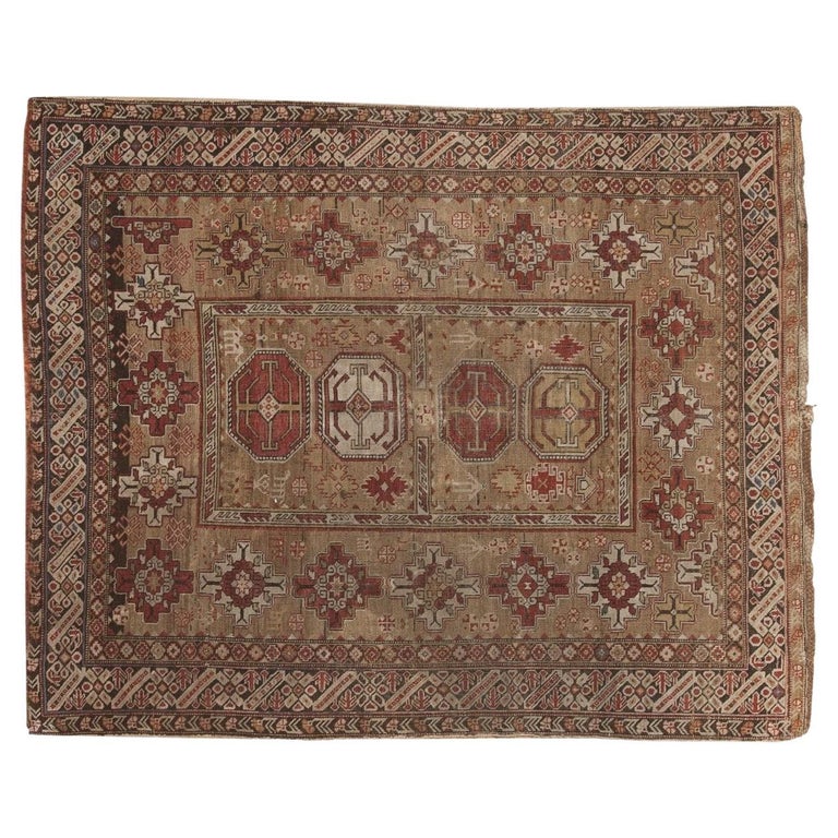 Antique Caucasian Square Rug For Sale at 1stDibs
