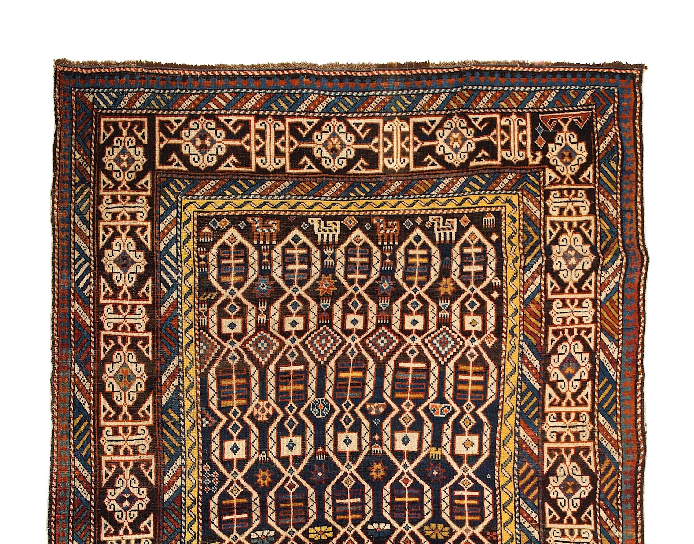 Rare Antique Caucasian Kuba Shirvan Wool Rug, Ca 1880 For Sale at 1stDibs