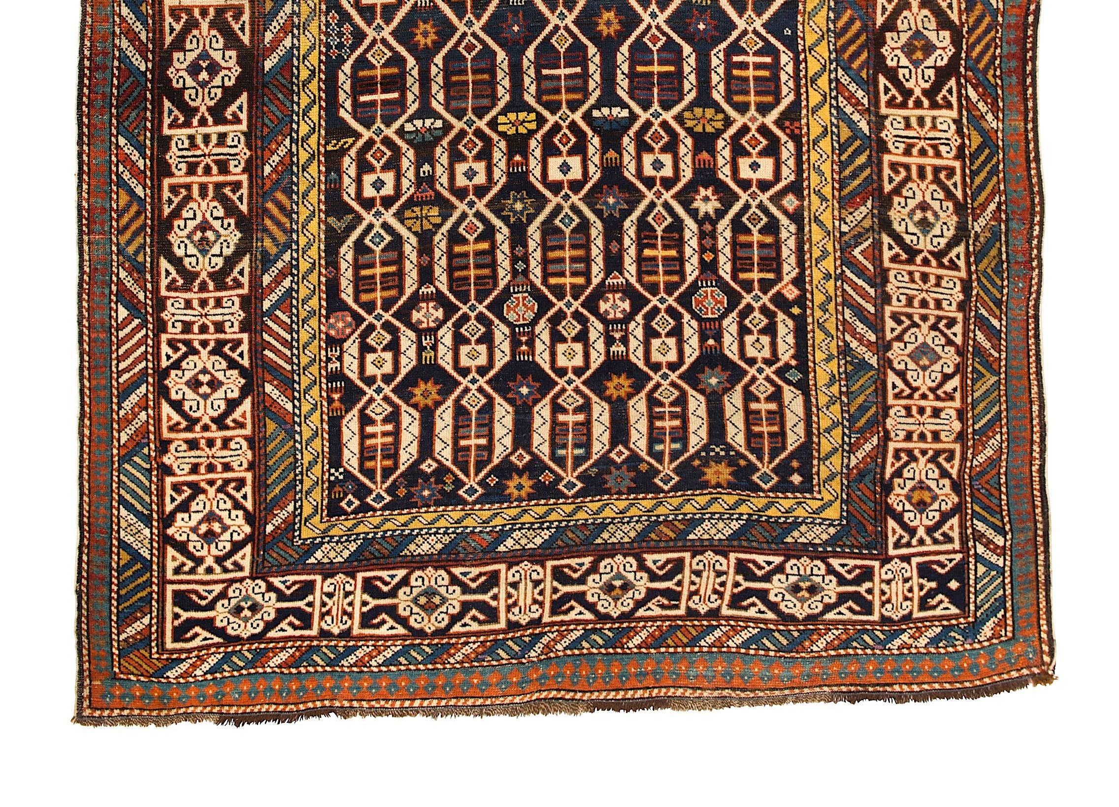 Rare Antique Caucasian Kuba Shirvan Wool Rug, Ca 1880 For Sale at 1stDibs