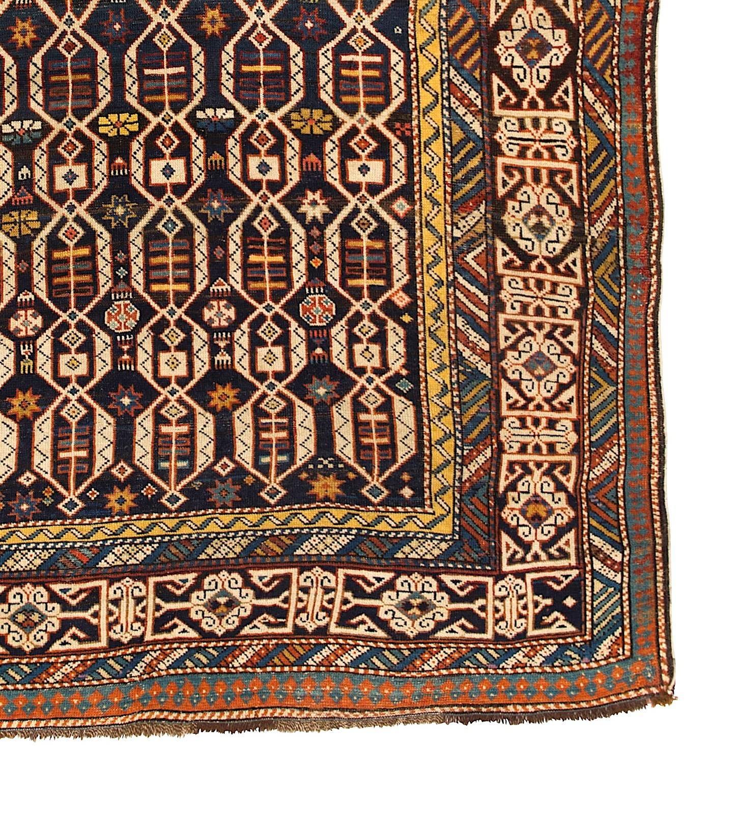 Rare Antique Caucasian Kuba Shirvan Wool Rug, Ca 1880 For Sale at 1stDibs