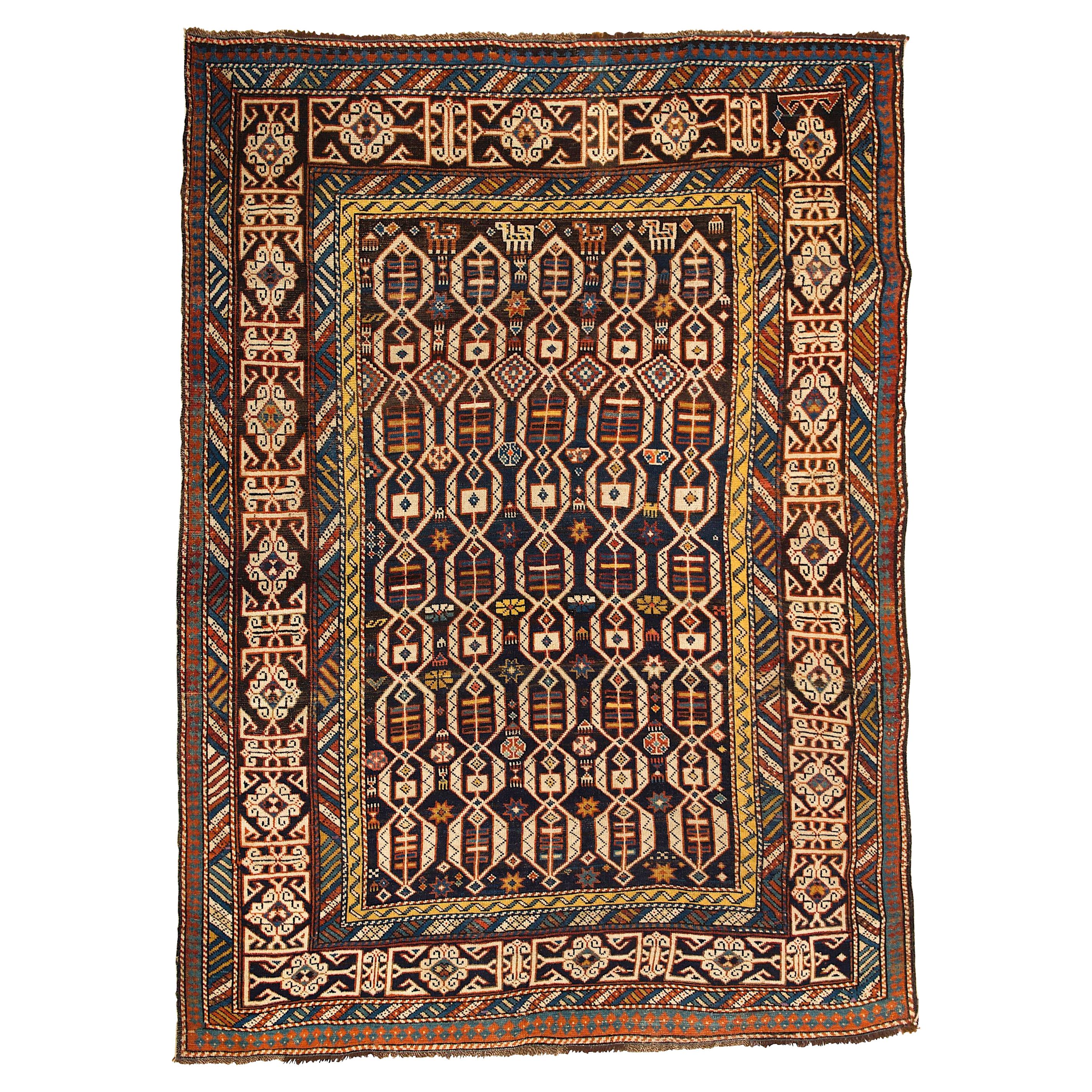 Rare Antique Caucasian Kuba Shirvan Wool Rug, Ca 1880 For Sale at 1stDibs
