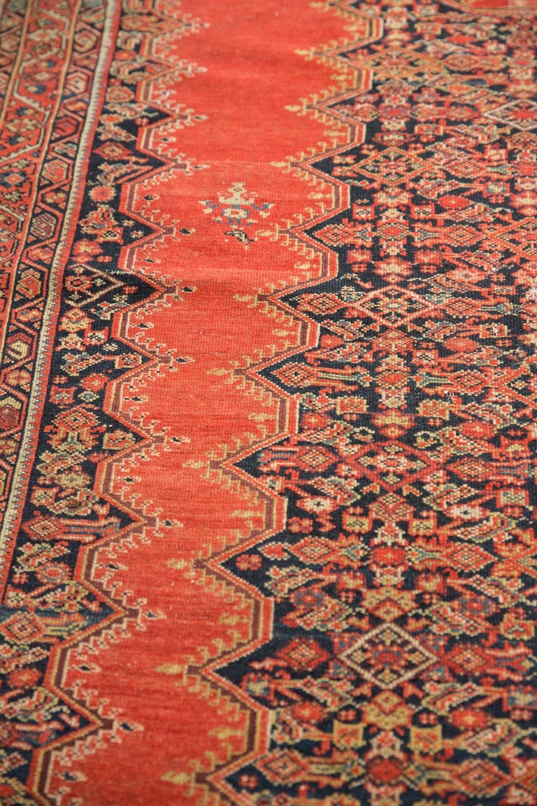 Antique Tomato Red Malayer Rug For Sale at 1stDibs