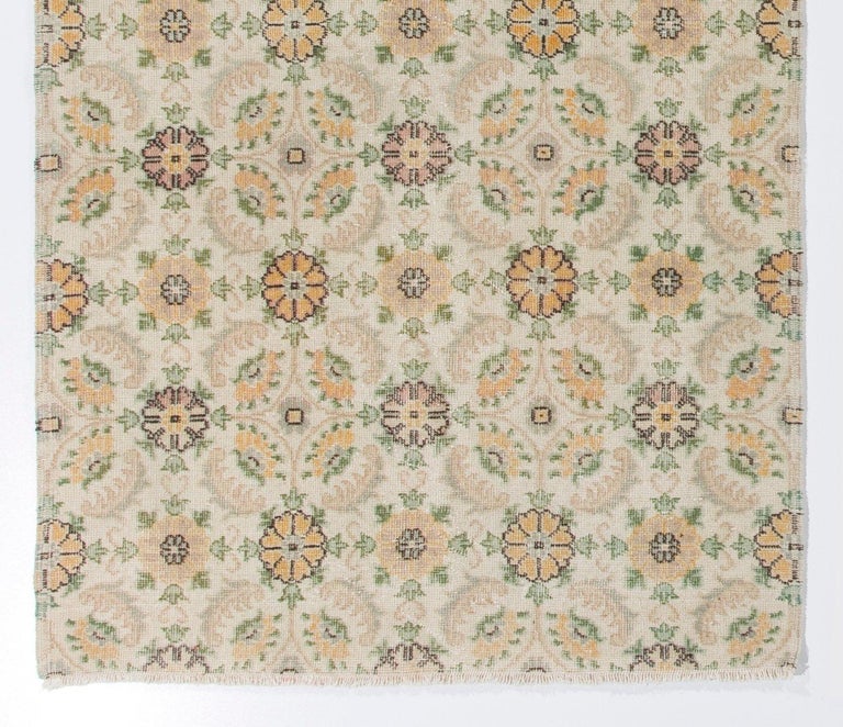 4x7 ft Floral Pattern Vintage Handmade Central Anatolian Rug for Home ...