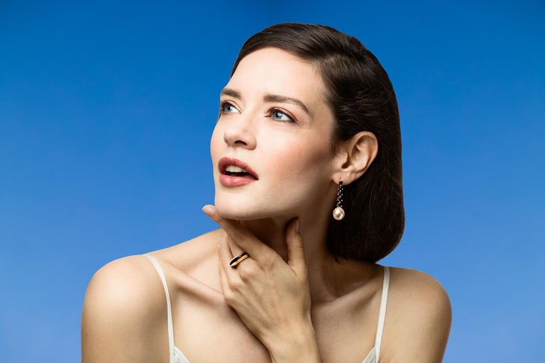 5- 3 mm Stone Baroque Pearl drop Earrings, Green Chrysoprase, 18k ...