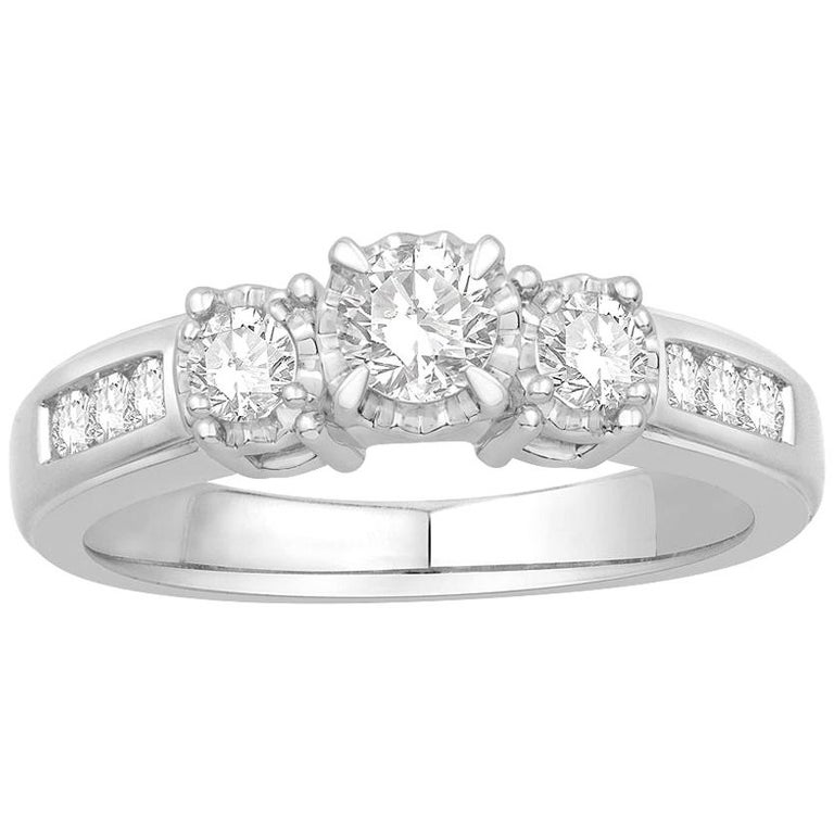 5/8 Carat TW Diamond Miracle Plate 3-Stone Ring For Sale at 1stDibs