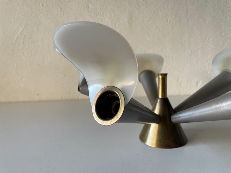 5-Armed Metal Sputnik Ceiling Light with Plexiglass Reflectors, 1960s ...