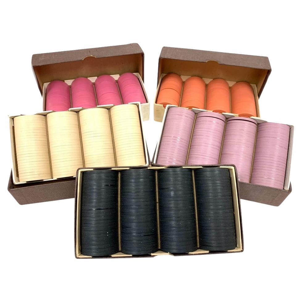 5 Boxes Colorful Vintage Clay Poker Chips With 500 Pieces Total For ...