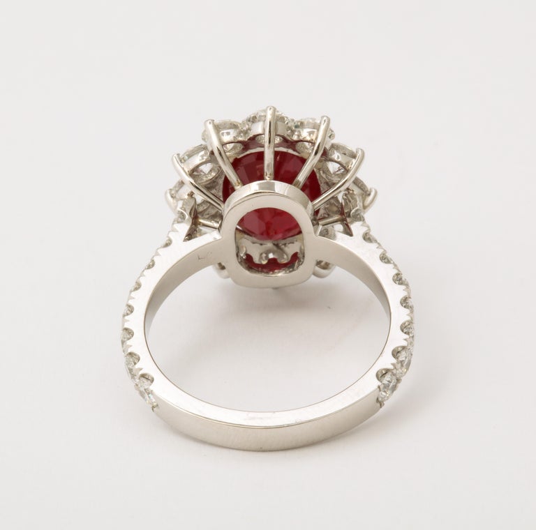 5 Carat Burma Ruby and Diamond Ring For Sale at 1stDibs