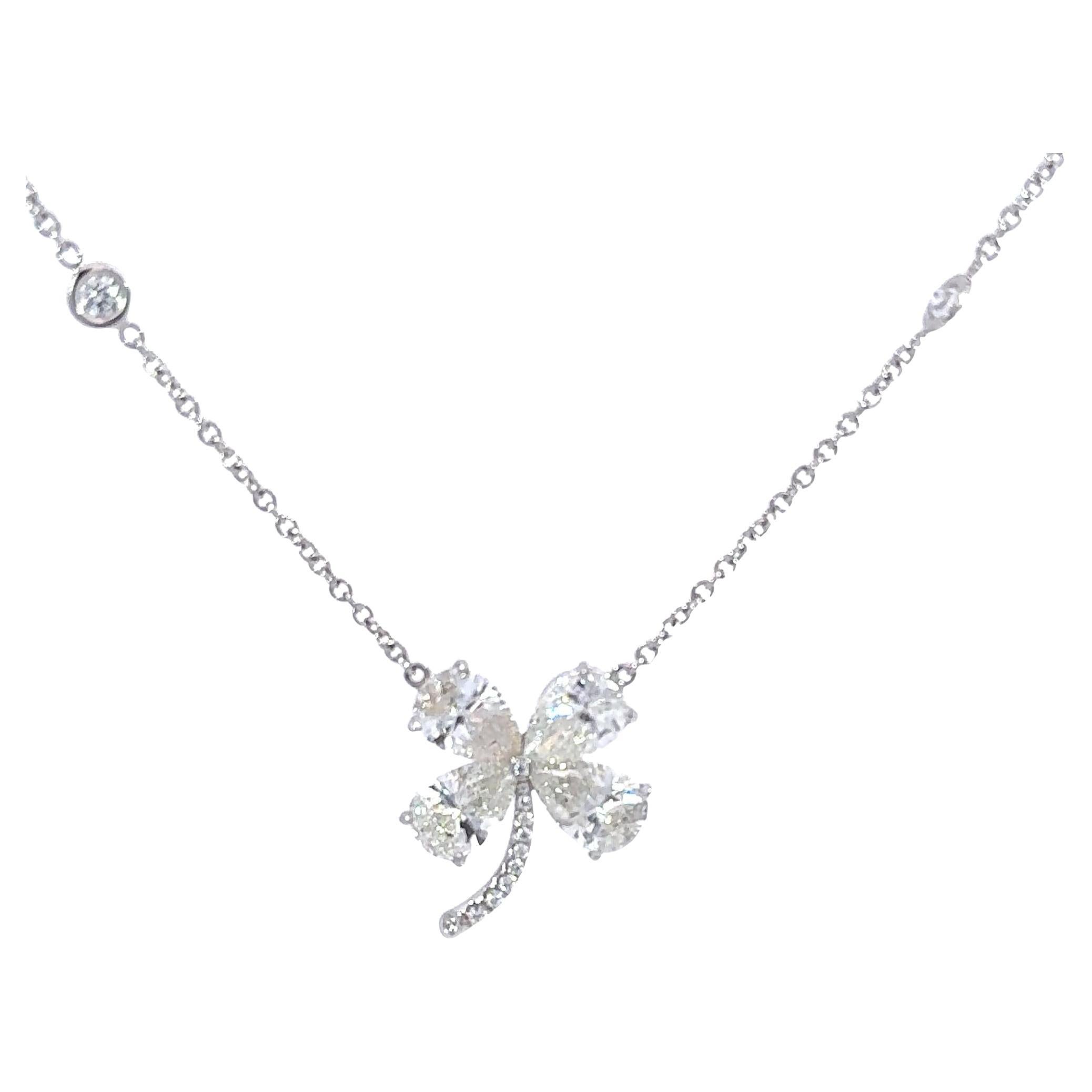 5 Carat Diamond Clover Pendant For Sale at 1stDibs