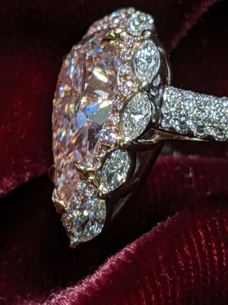 5 Carat Light Pink Pear Shape Diamond GIA VS2 at 1stDibs