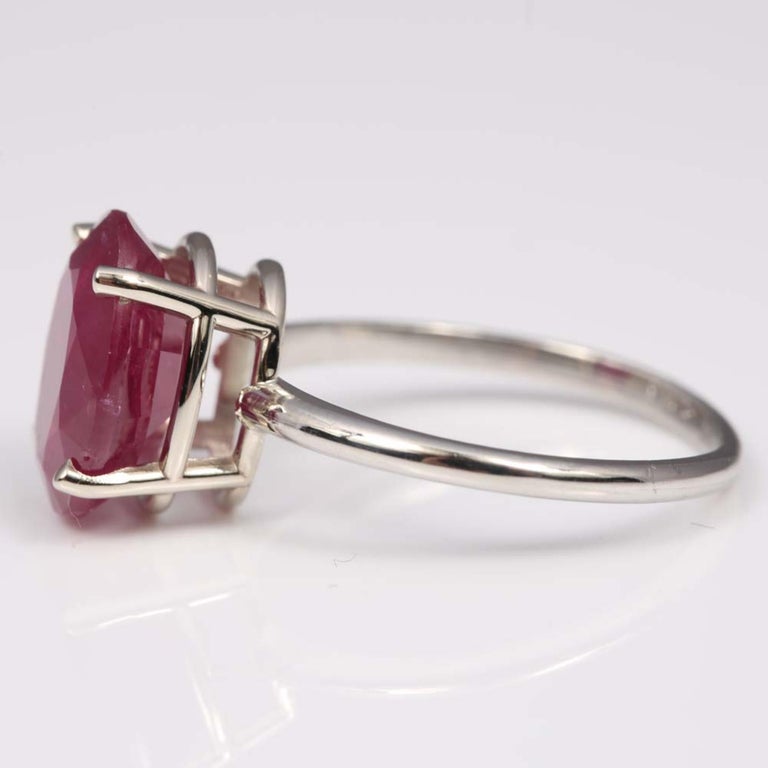 Customizable 5 Carat Ruby Engagement Ring, Minimalist Ruby Bridal Ring ...