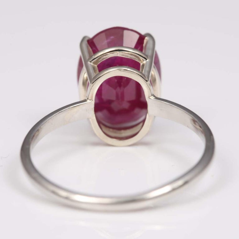 Customizable 5 Carat Ruby Engagement Ring, Minimalist Ruby Bridal Ring ...