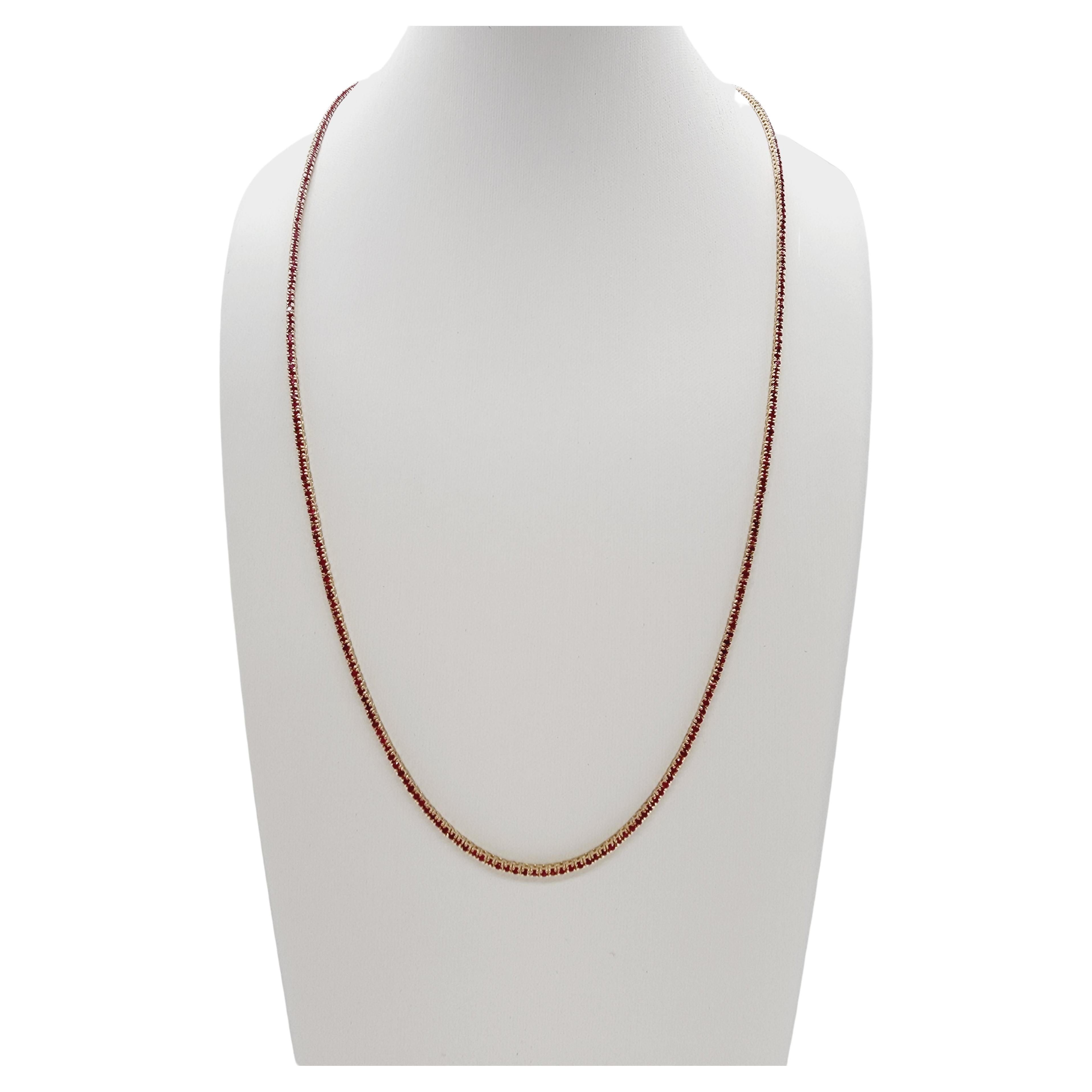 Ruby Diamond Tennis Necklace by Juliette Wooten Yellow Gold at 1stDibs ...