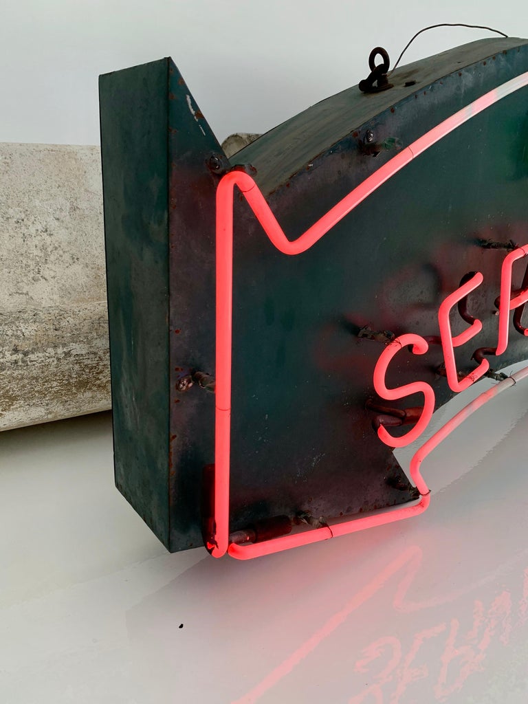 Neon NOW SERVING Sign at 1stDibs