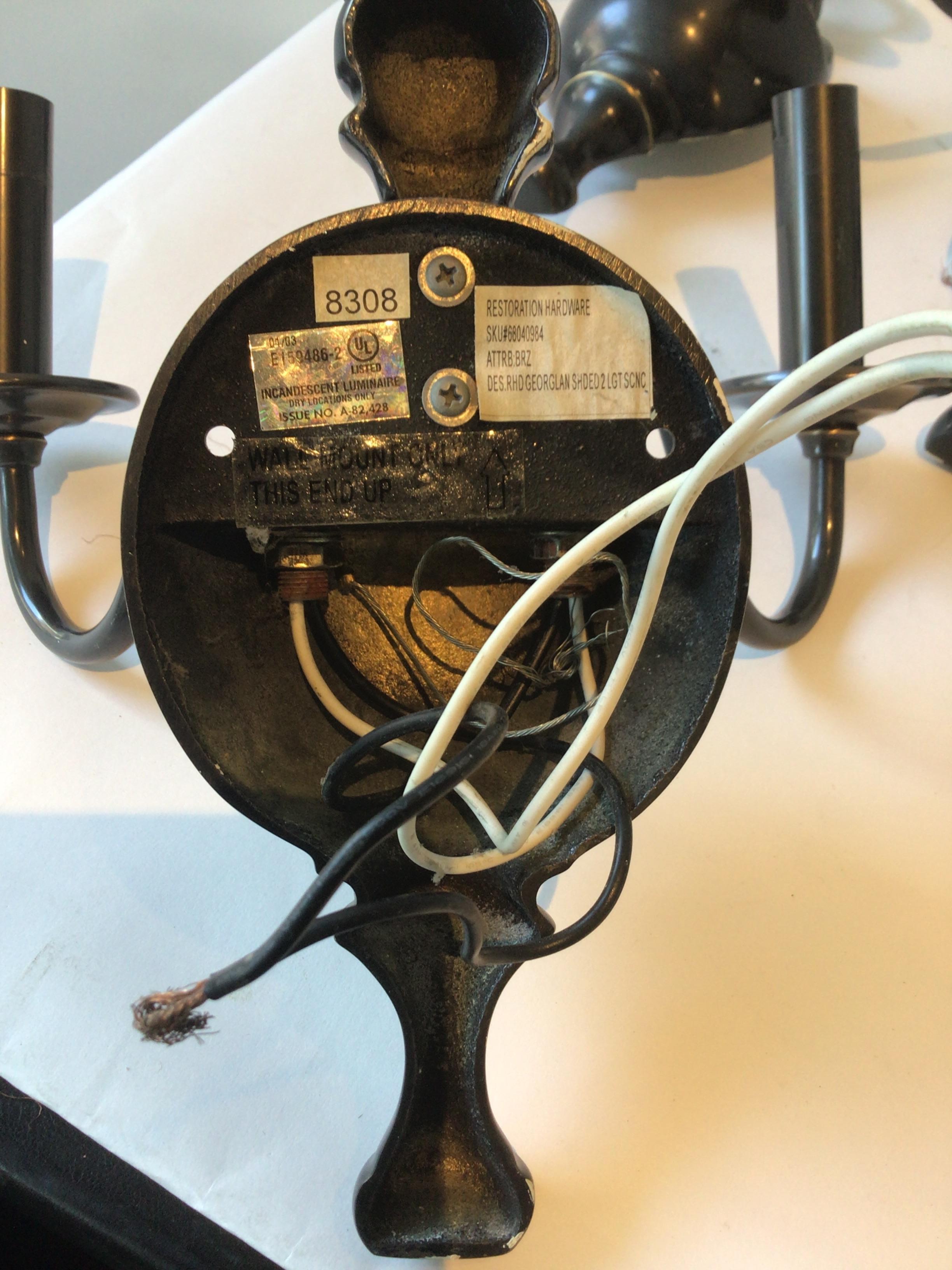 5 Georgian Style Iron Restoration Hardware Sconces For Sale at 1stDibs ...