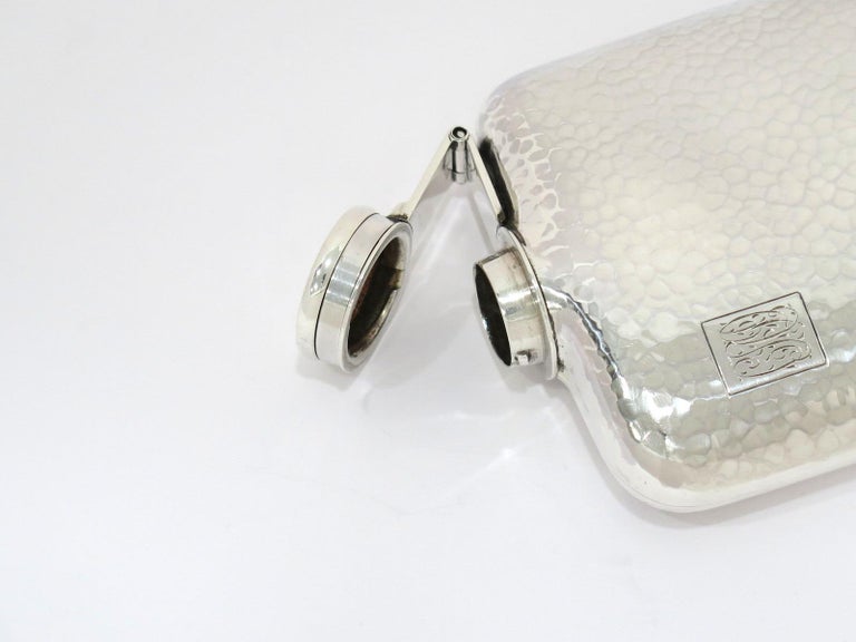 950 Silver Antique Japanese Hammered Flask For Sale at 1stDibs
