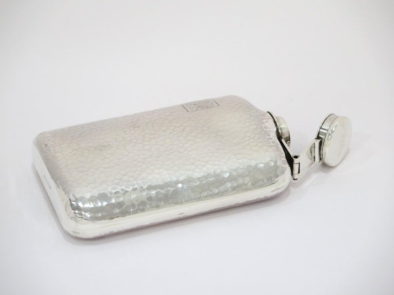 950 Silver Antique Japanese Hammered Flask For Sale at 1stDibs