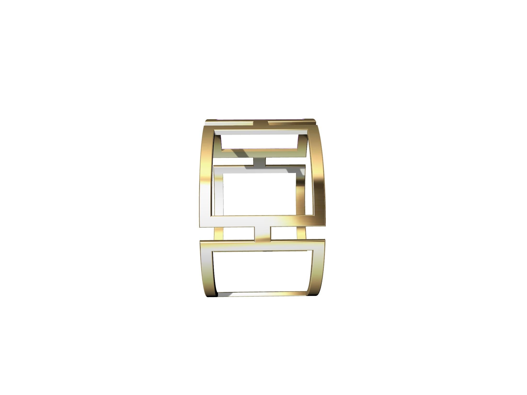 5 Karat Yellow Gold Rectangle Cuff Bracelet For Sale at 1stDibs