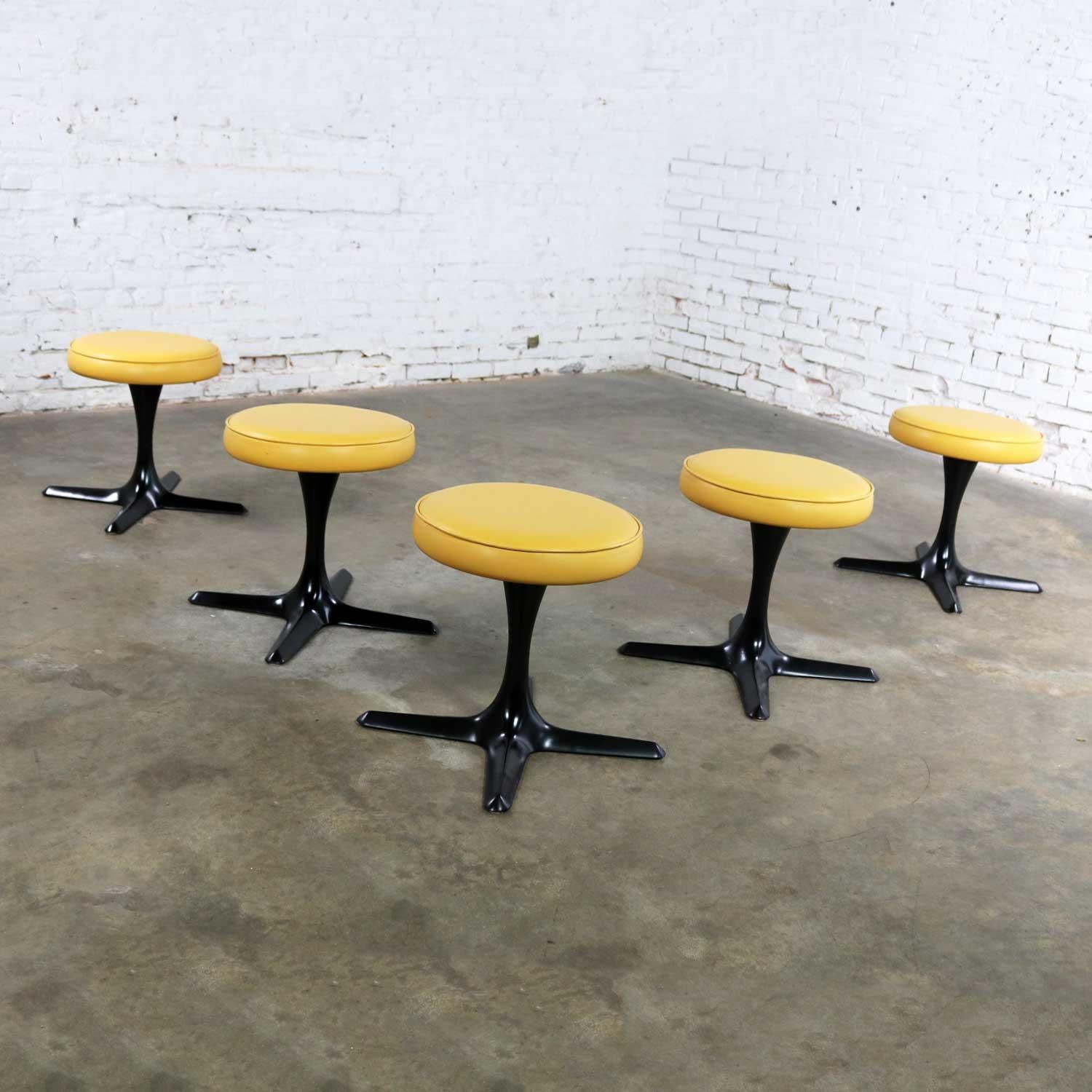 5 Mid-Century Modern Burke Division for Brunswick Tulip Style Swivel ...