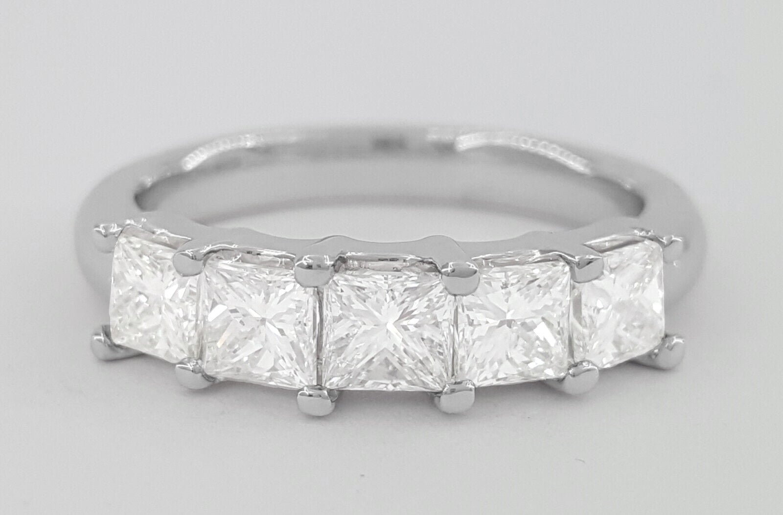 Customizable 18 Karat Yellow Gold Princess Cut Ruby Diamond Band Ring ...