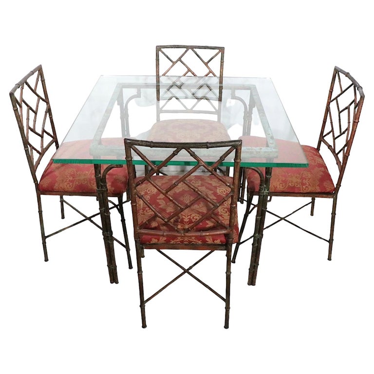 5 pc. Faux Bamboo Dinette Set by Prince Seating Co. For Sale at 1stDibs