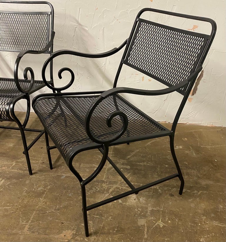 5 Piece Wrought Iron Patio Dining Set For Sale at 1stDibs
