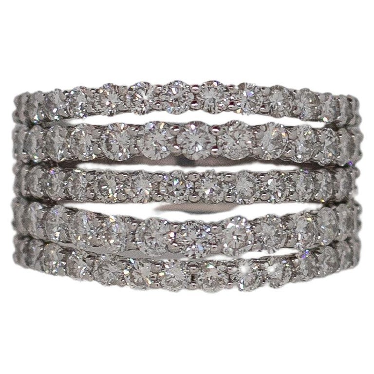 Customizable 5 Row Diamond Ring For Sale at 1stDibs