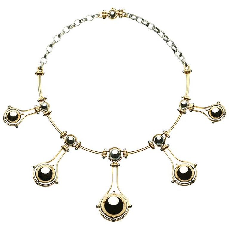 Diamonds 5 Spheres Pendant Necklace in 18k yellow gold by Elie Top For ...