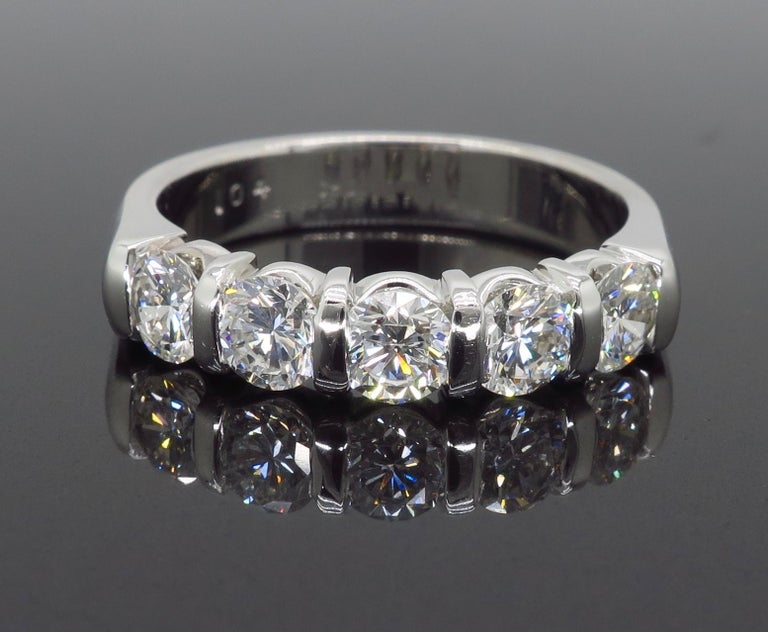 5-Stone Diamond Anniversary Band at 1stDibs | 5 stone anniversary band ...