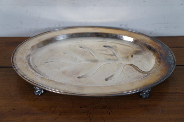 5 Vintage Silver Plate Serving Meat Trays Platters Bowl Dish Bergdorf ...