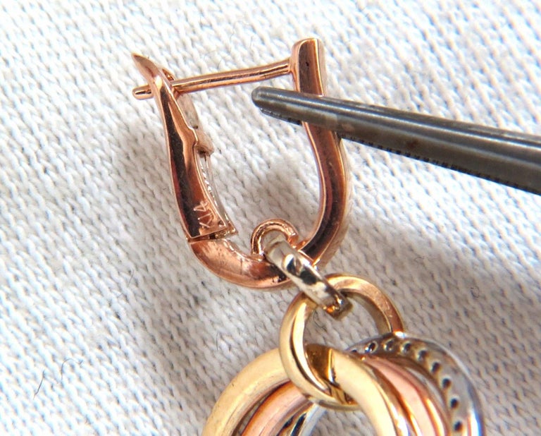 .50 Carat Natural Diamonds Rolling Loop Rings Dangle Earrings 14 Karat ...