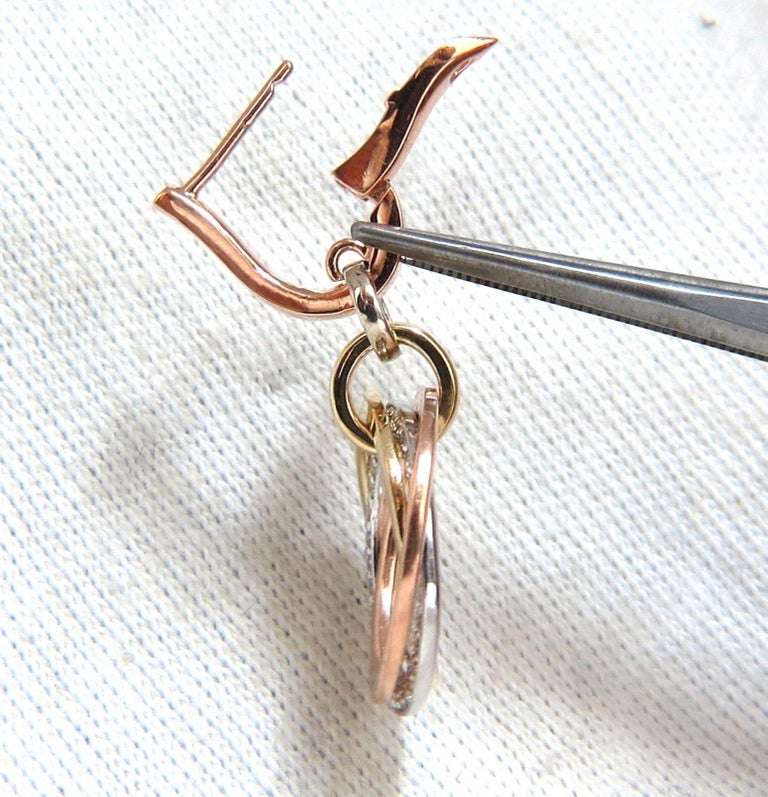 .50 Carat Natural Diamonds Rolling Loop Rings Dangle Earrings 14 Karat ...