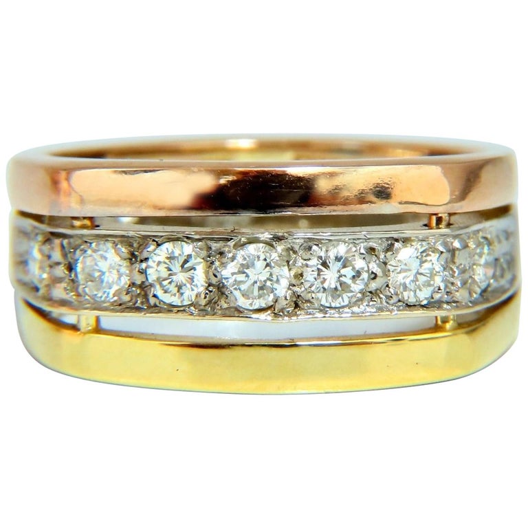 .50 Carat Natural Round Diamond Stacking Fused Band 14 Karat at 1stDibs