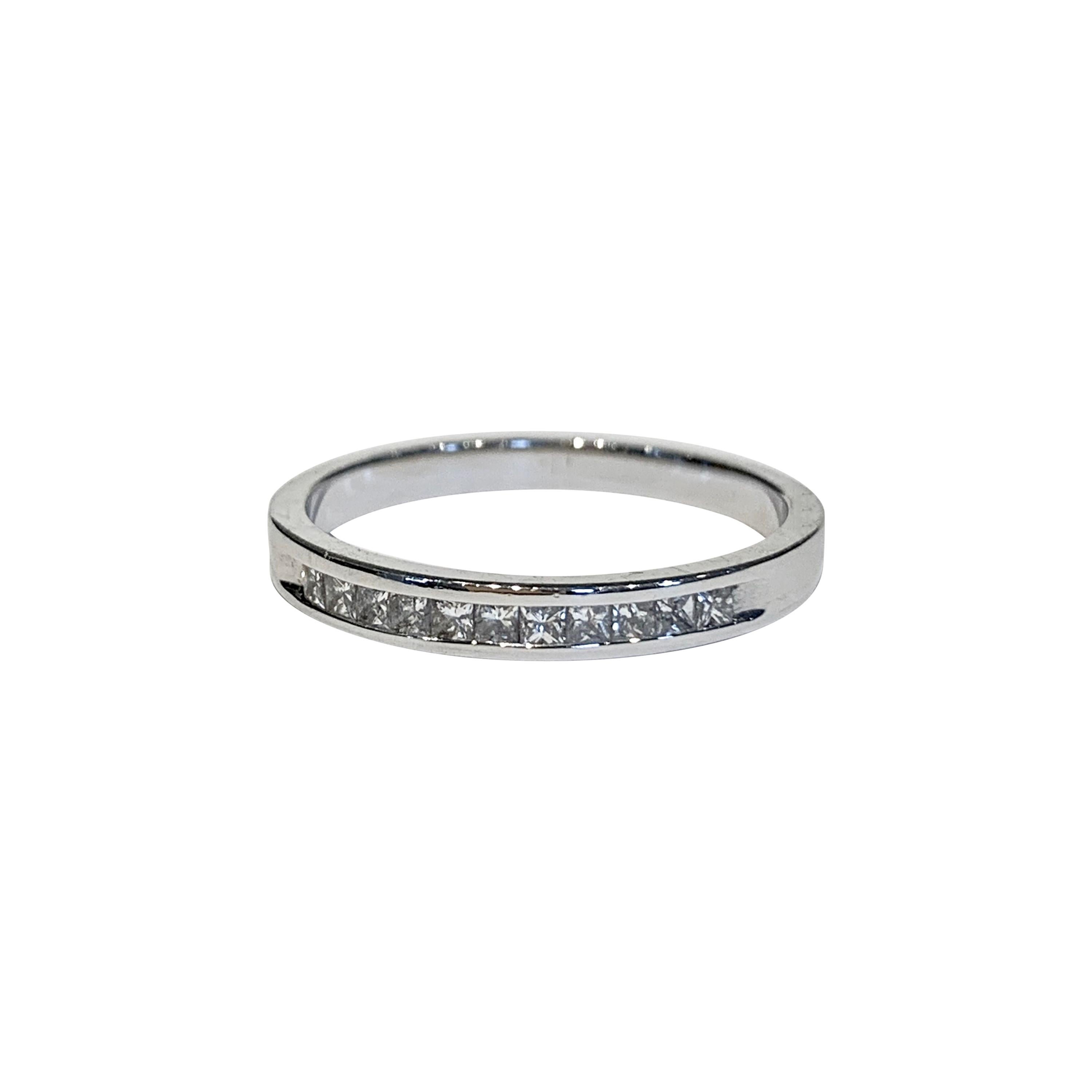 Vintage Princess Cut Diamond and 18 Carat Gold Eternity Ring For Sale ...