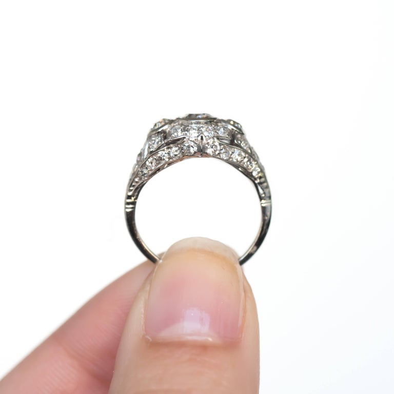 .50 Carat Total Weight Diamond Platinum Engagement Ring at 1stDibs