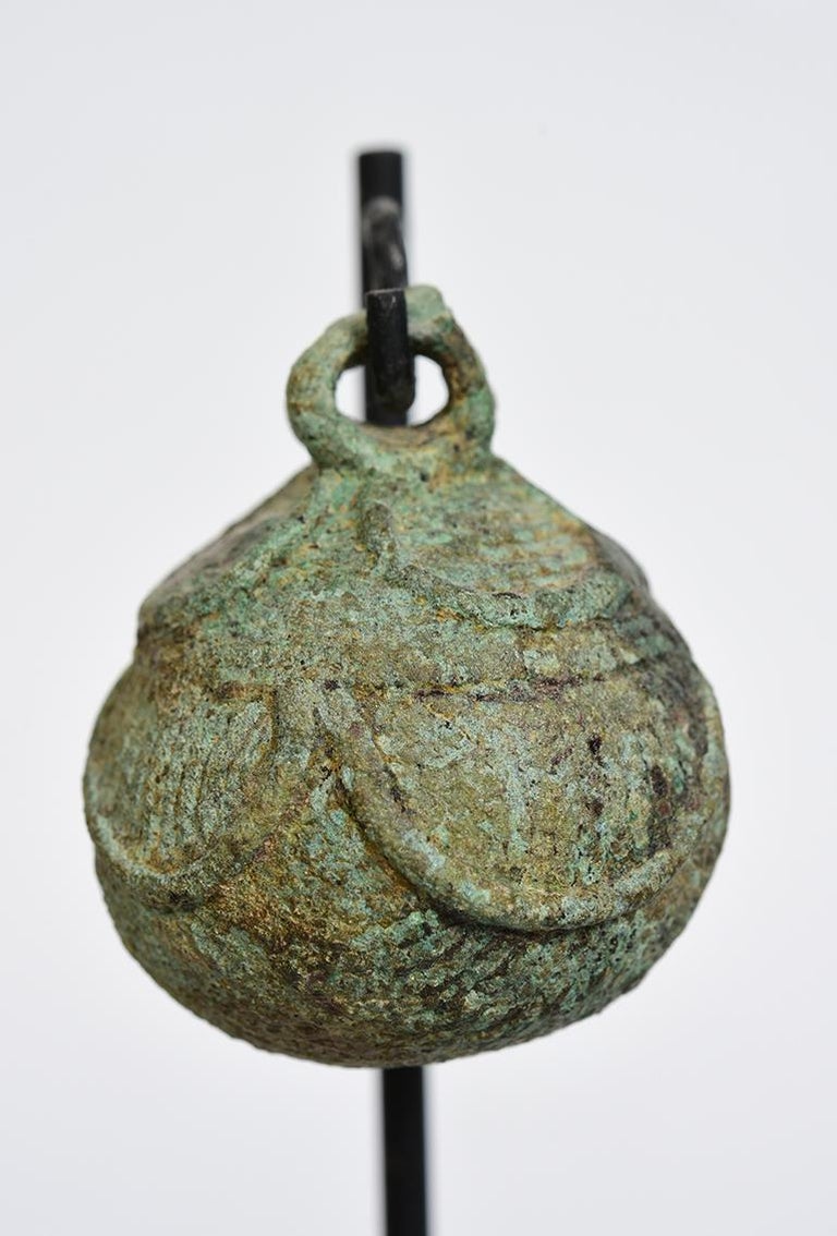 500 B.C, Dong Son, a Set of Antique Khmer Bronze Bells with Stand For ...