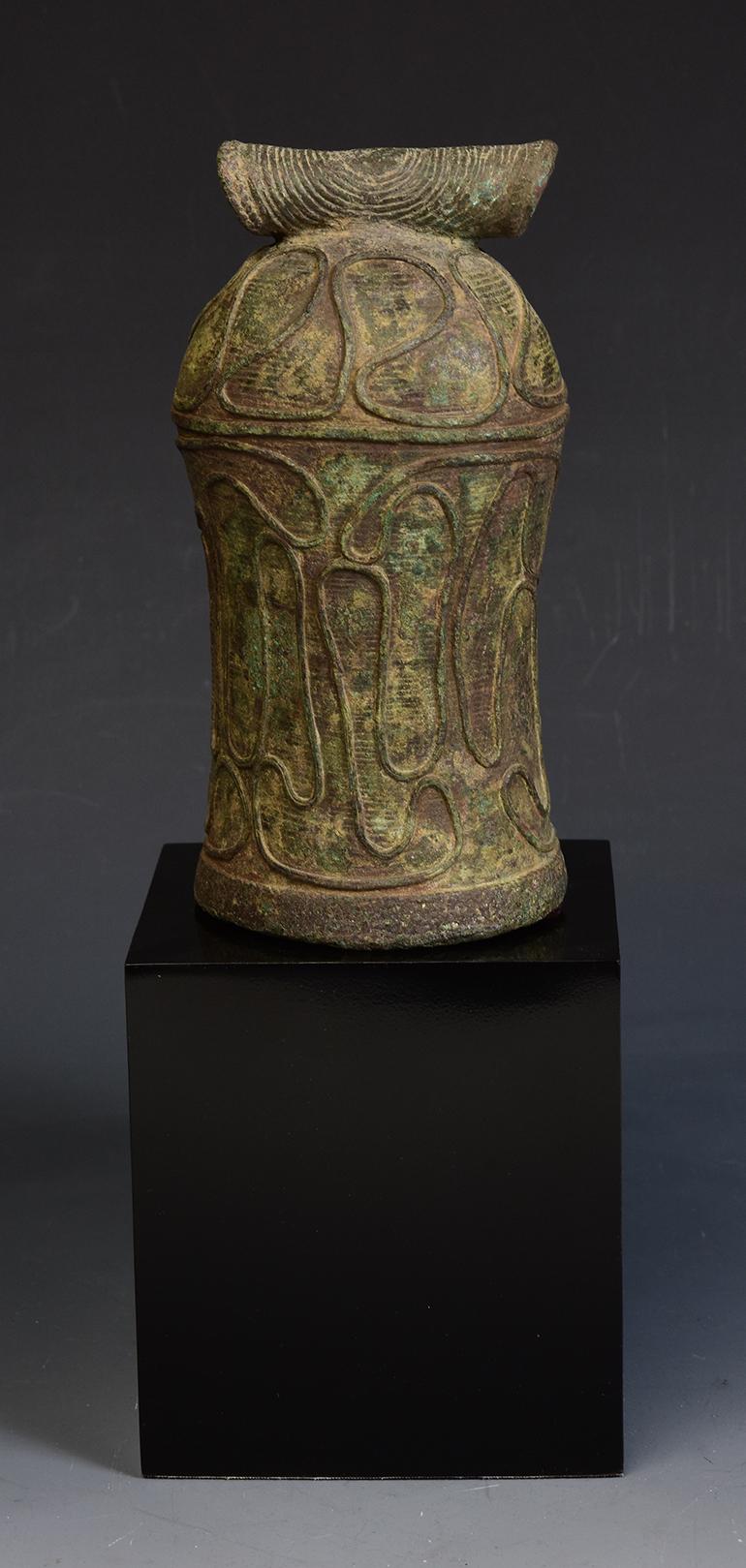 500 B.C, Dong Son, Antique Khmer Bronze Bell with Stand at 1stDibs