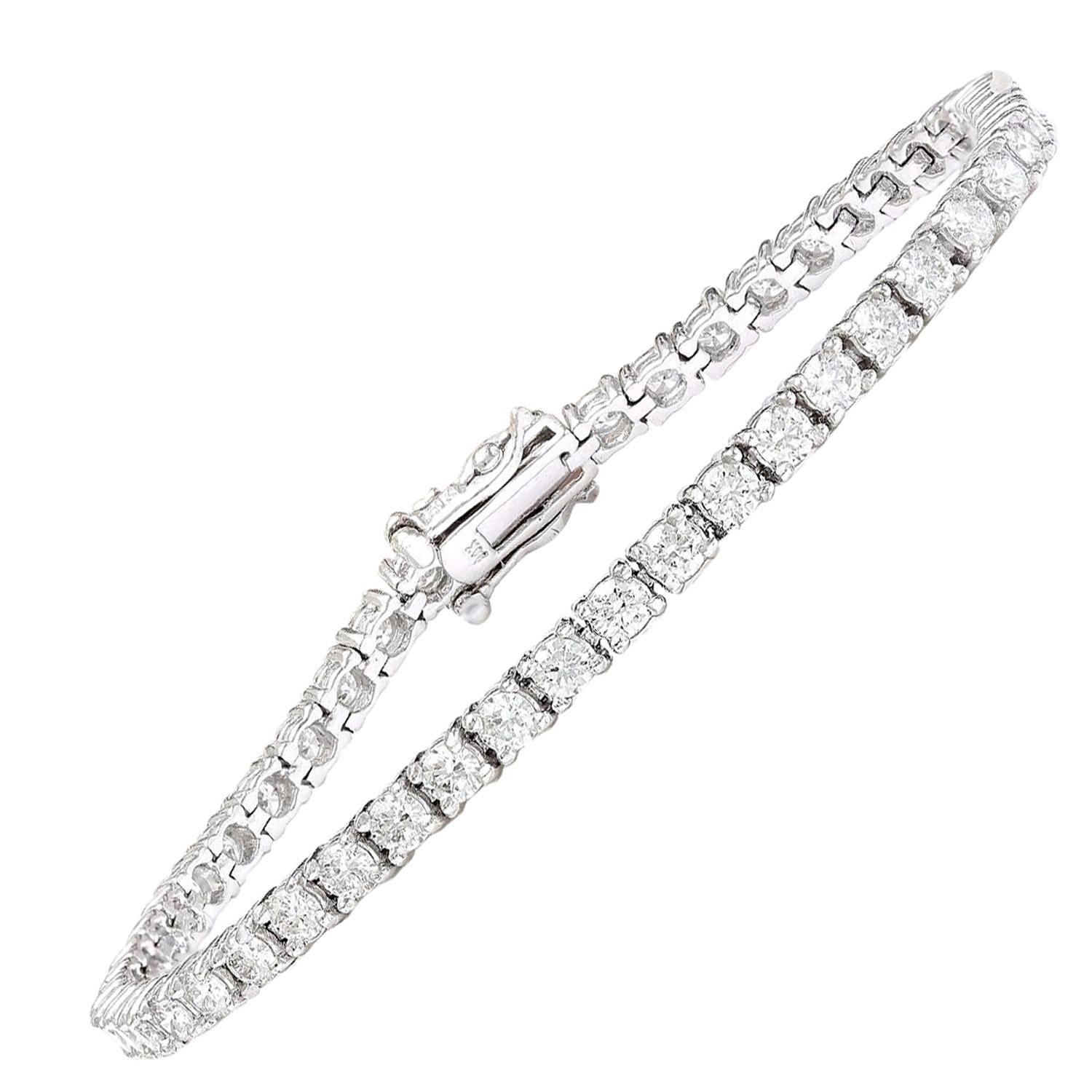 16 42 Carat Sapphire 18 Karat Solid White Gold Diamond Bracelet For