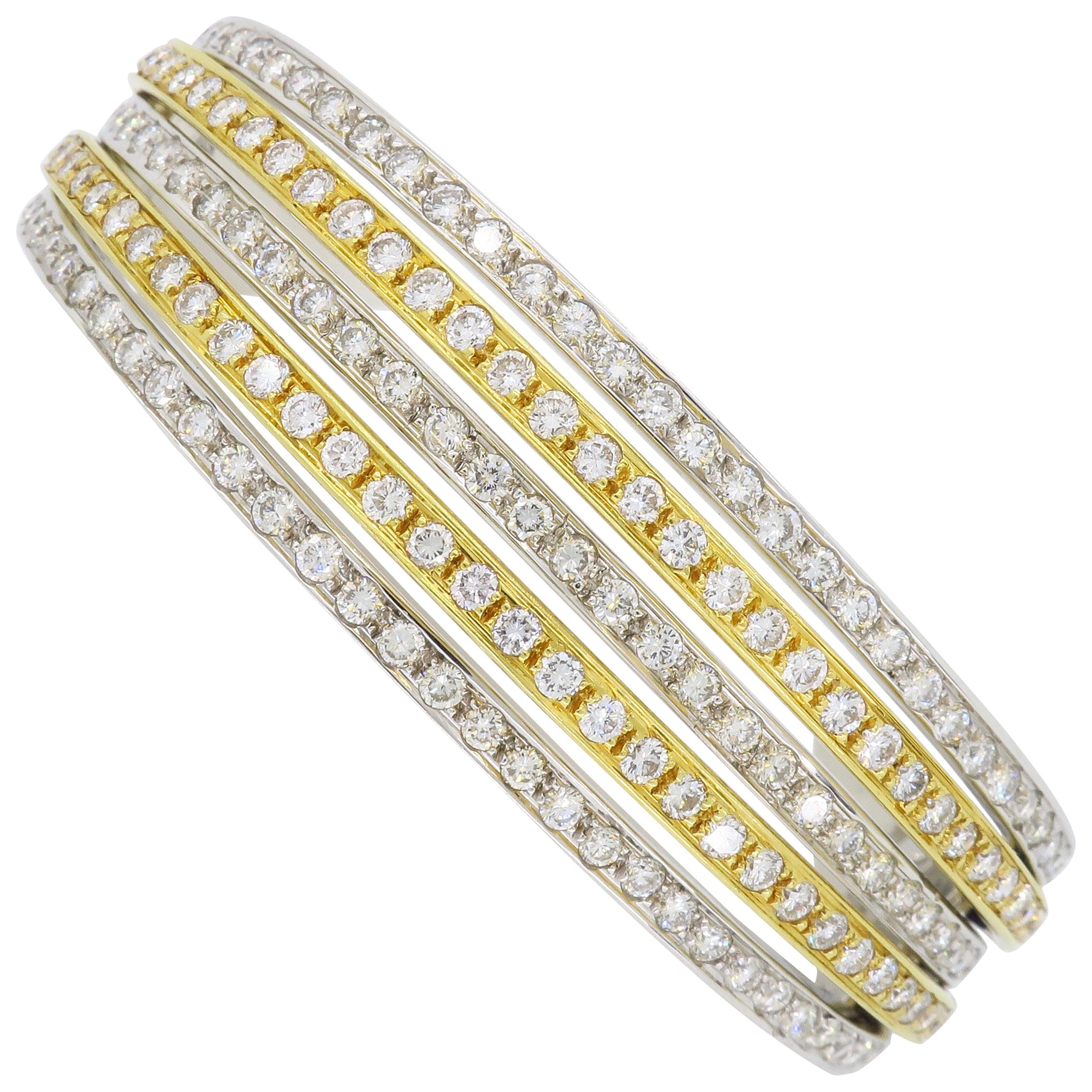 5.00 Carat Diamond Bangle Bracelet For Sale at 1stDibs