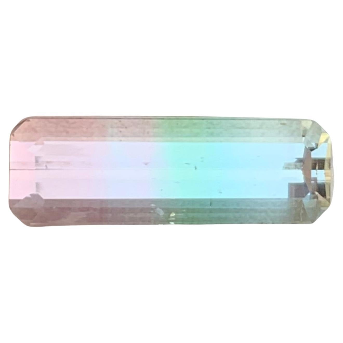 9.05 Carat Natural Loose Tri Colour Tourmaline Emerald Shape Gemstone ...