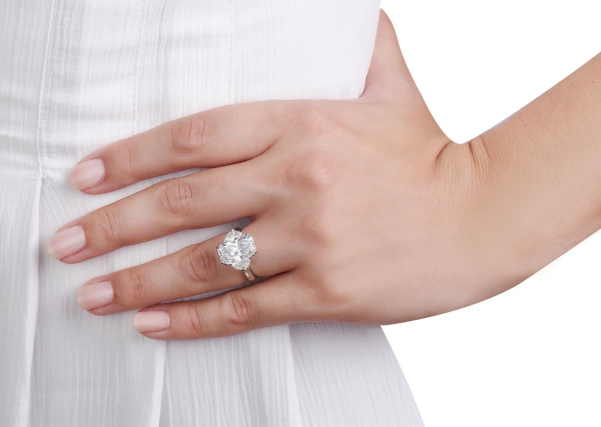 5.01 Carat GIA Rectangular Radiant Diamond Engagement Ring at 1stDibs ...