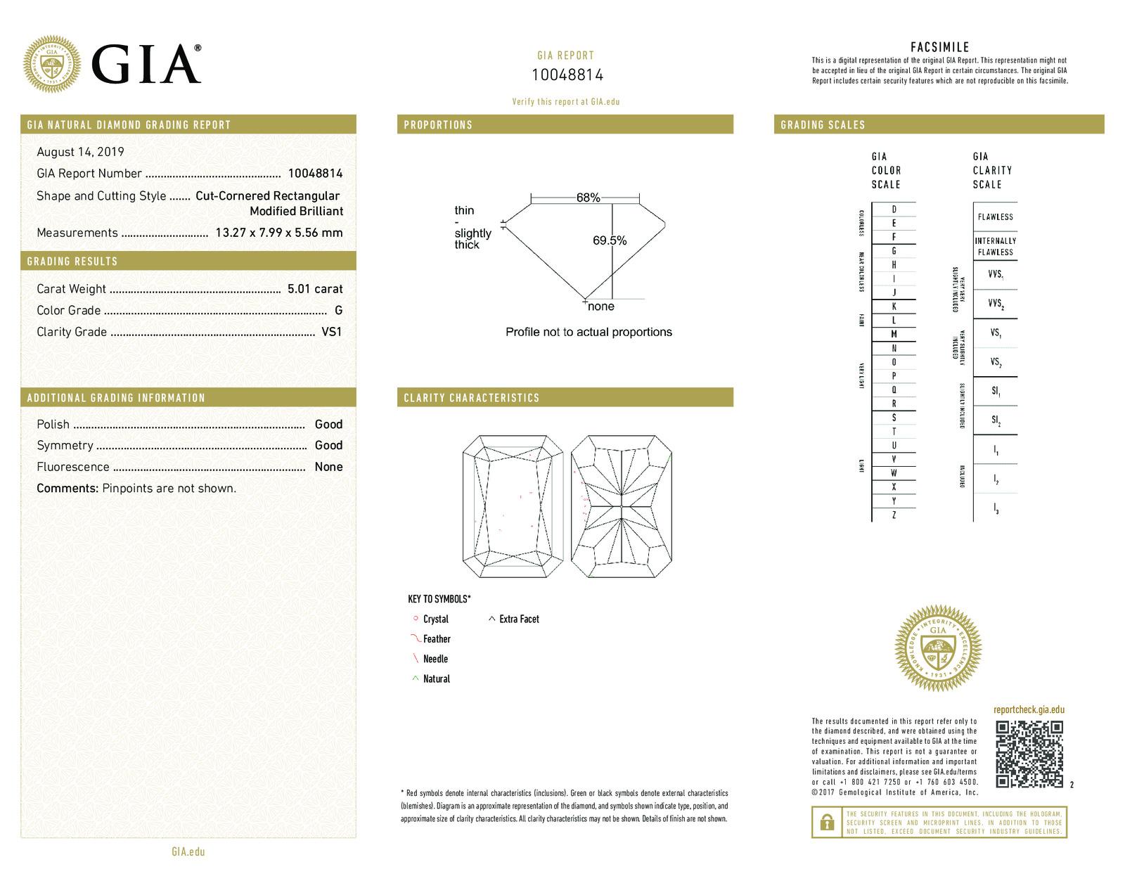 5.01 Carat GIA Rectangular Radiant Diamond Engagement Ring at 1stDibs ...