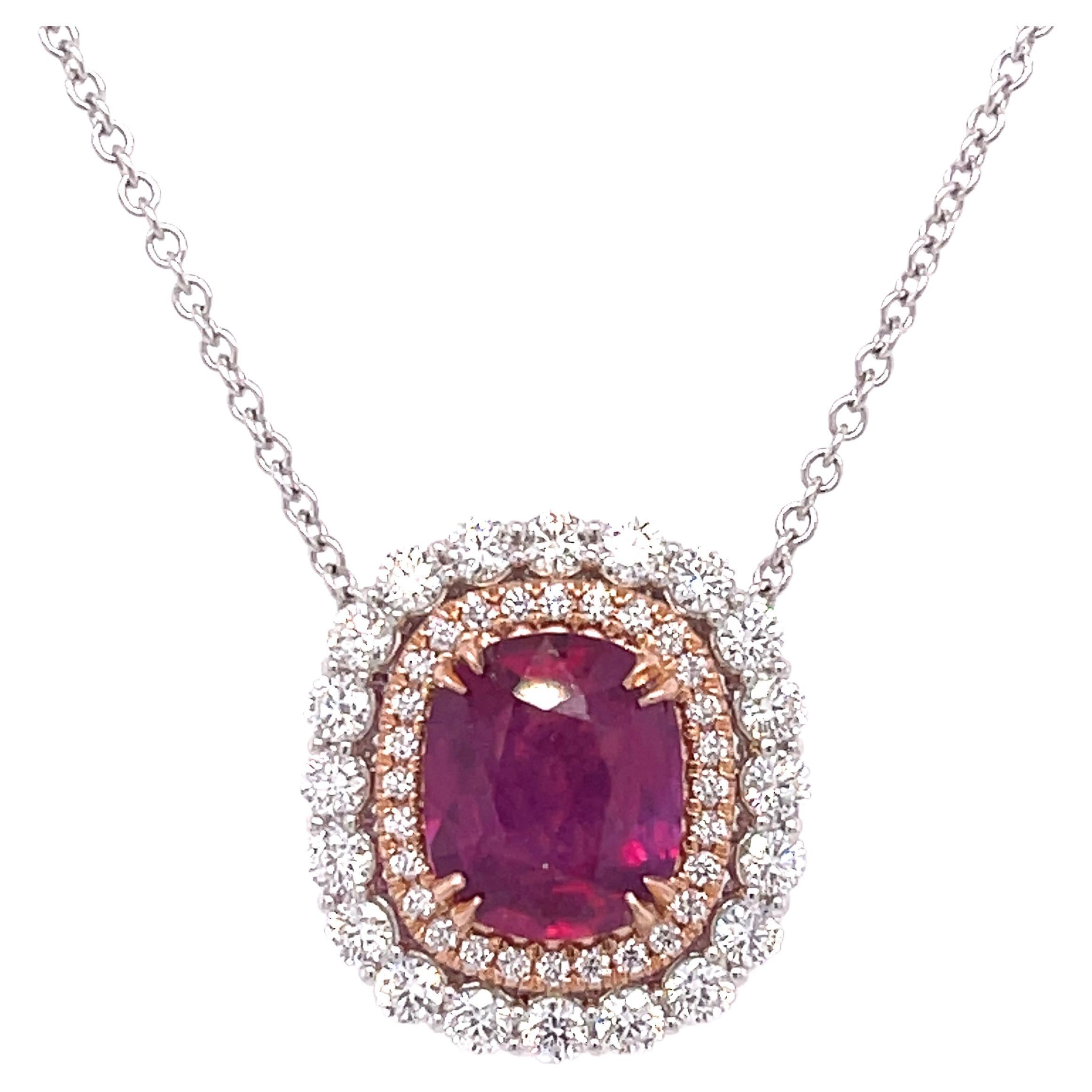 Burma Ruby and Diamond Necklace For Sale at 1stDibs | myanmar gold ...