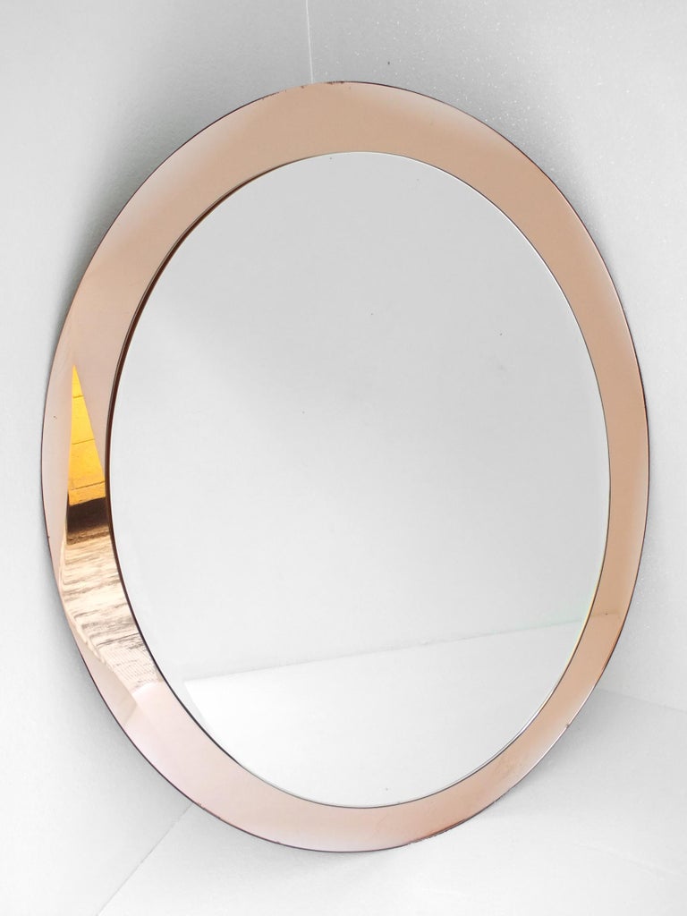 1950s Antonio Lupi Luxor Cristal Art Mirror in Rose / Copper For Sale ...